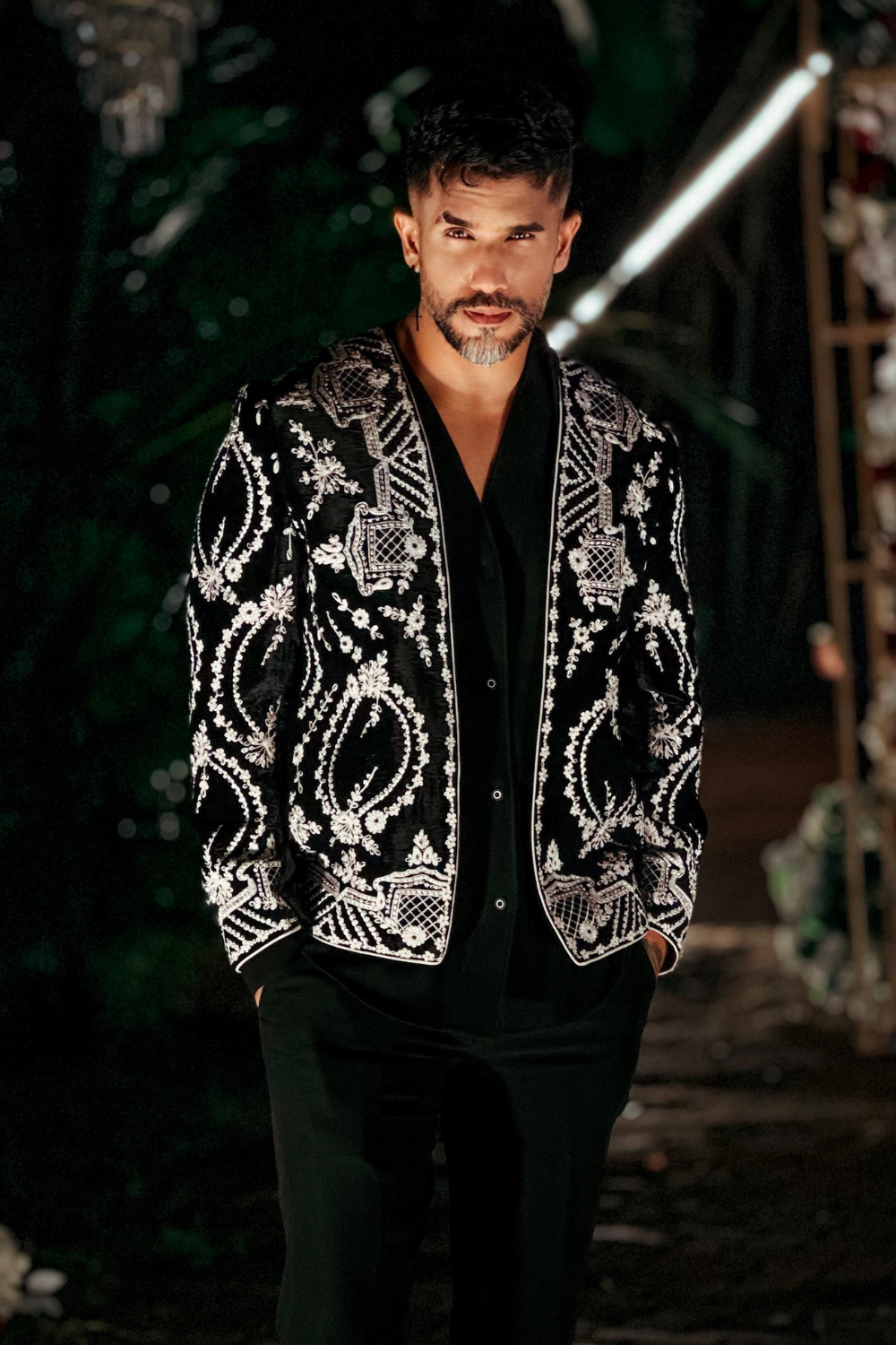 Suyyash Rai in Embroidered Crop Jacket Indo-Western with Shirt and Pan