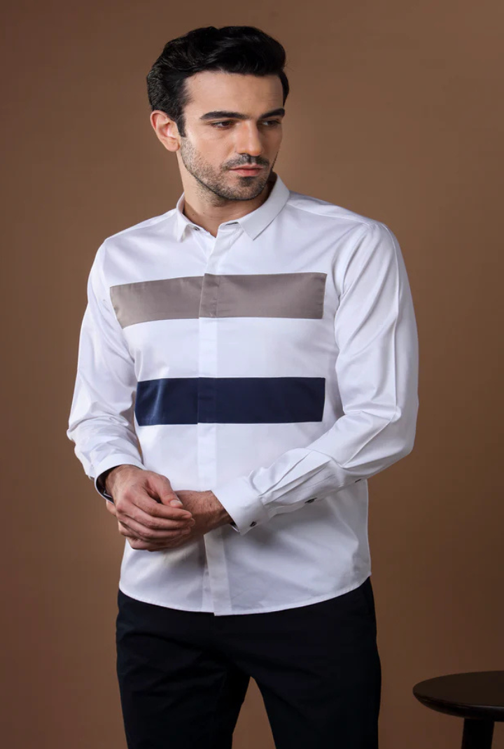 DOUBLE LAYERED WHITE SHIRT