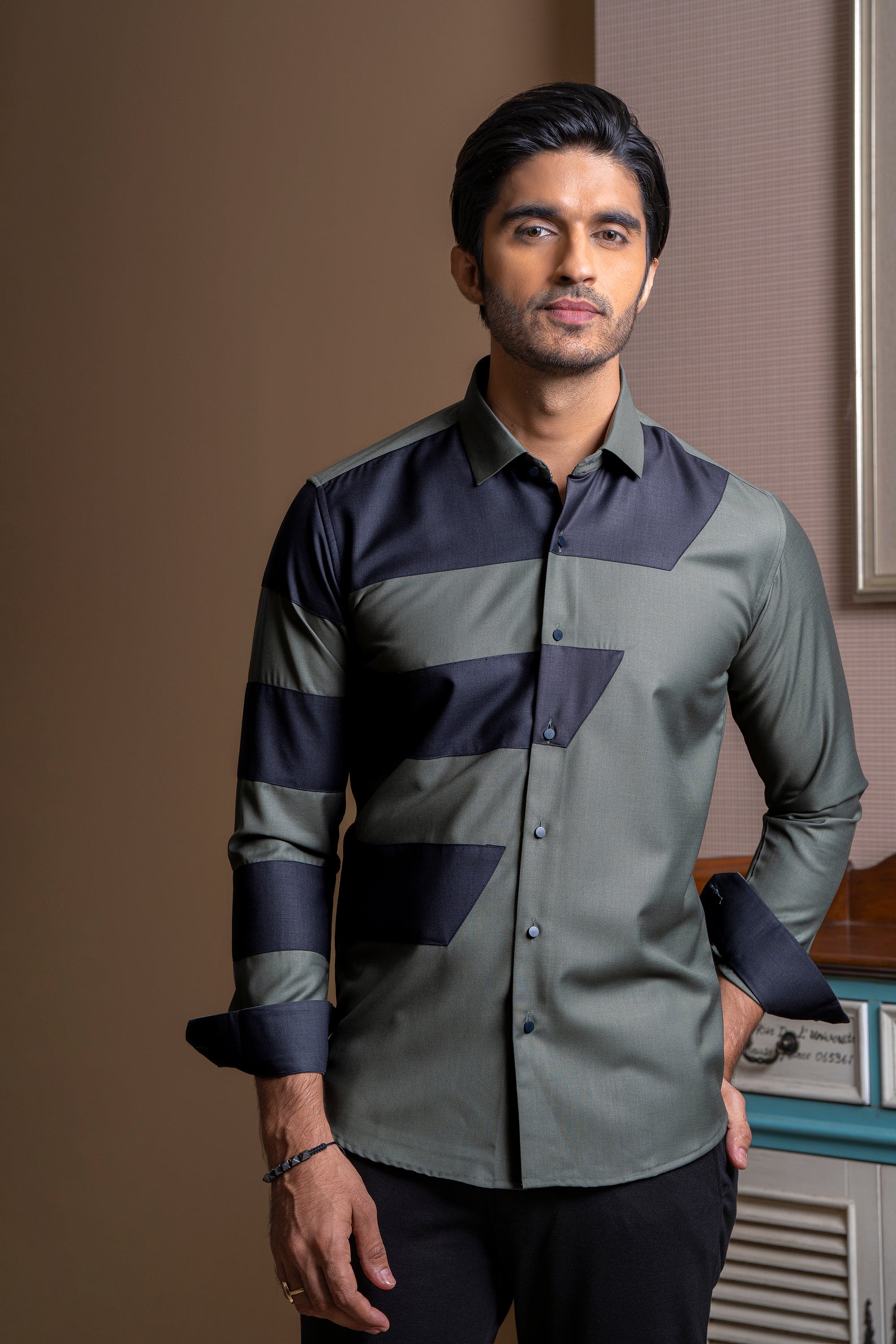 Uneven Cut Patterned Shirt